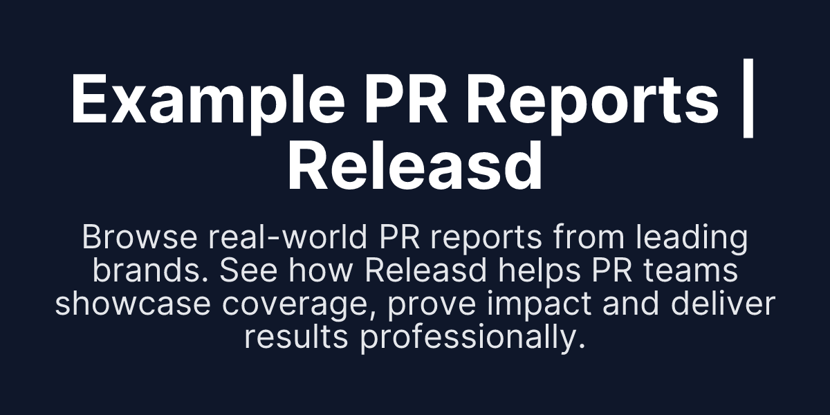 Example PR Reports | Releasd